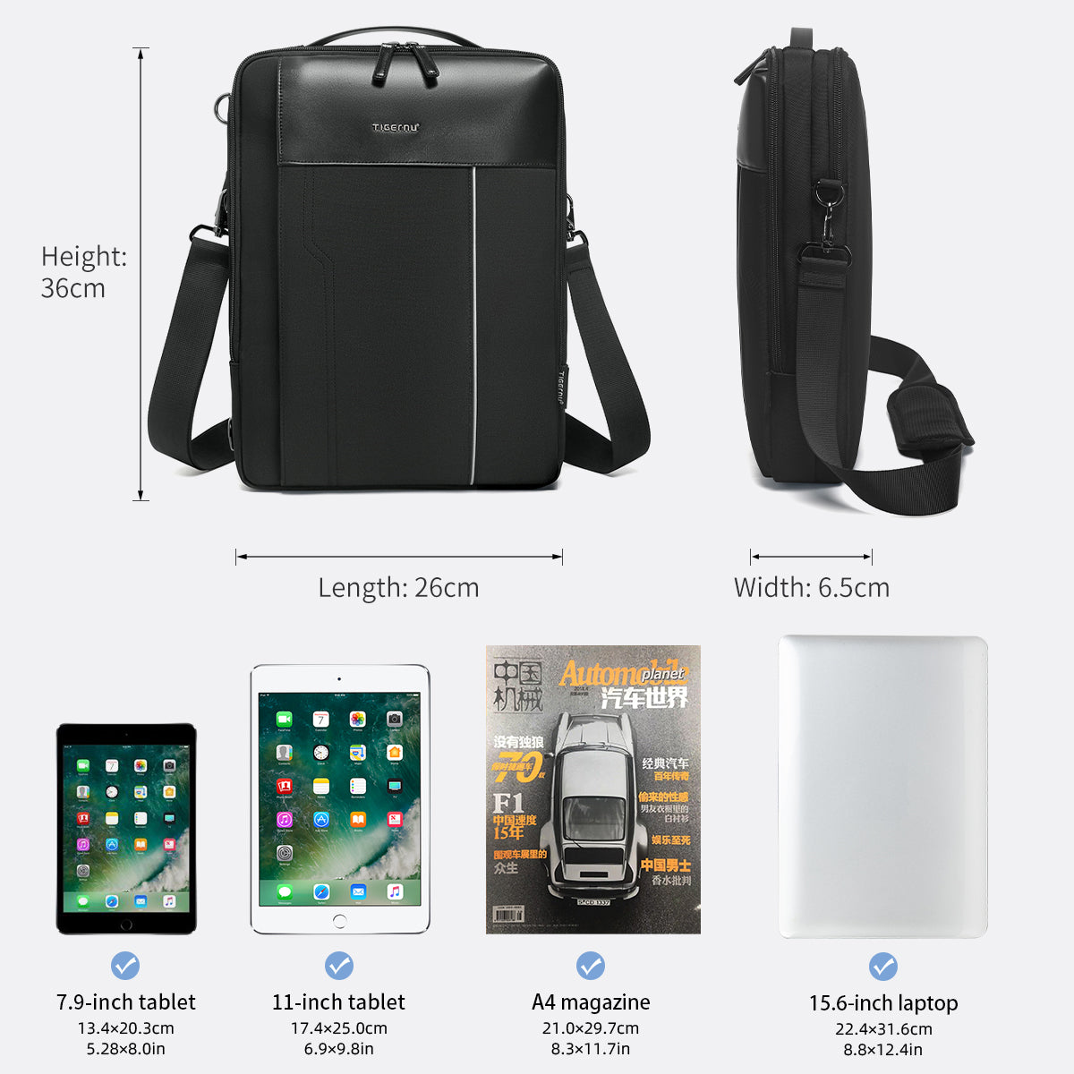 Crossbody 12.9" iPad Water-resistant Padded Messenger Bag – Euston Bags